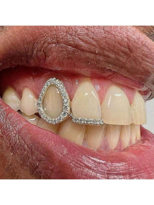 Iced Hollow Tooth and Bar Tooth Grillz